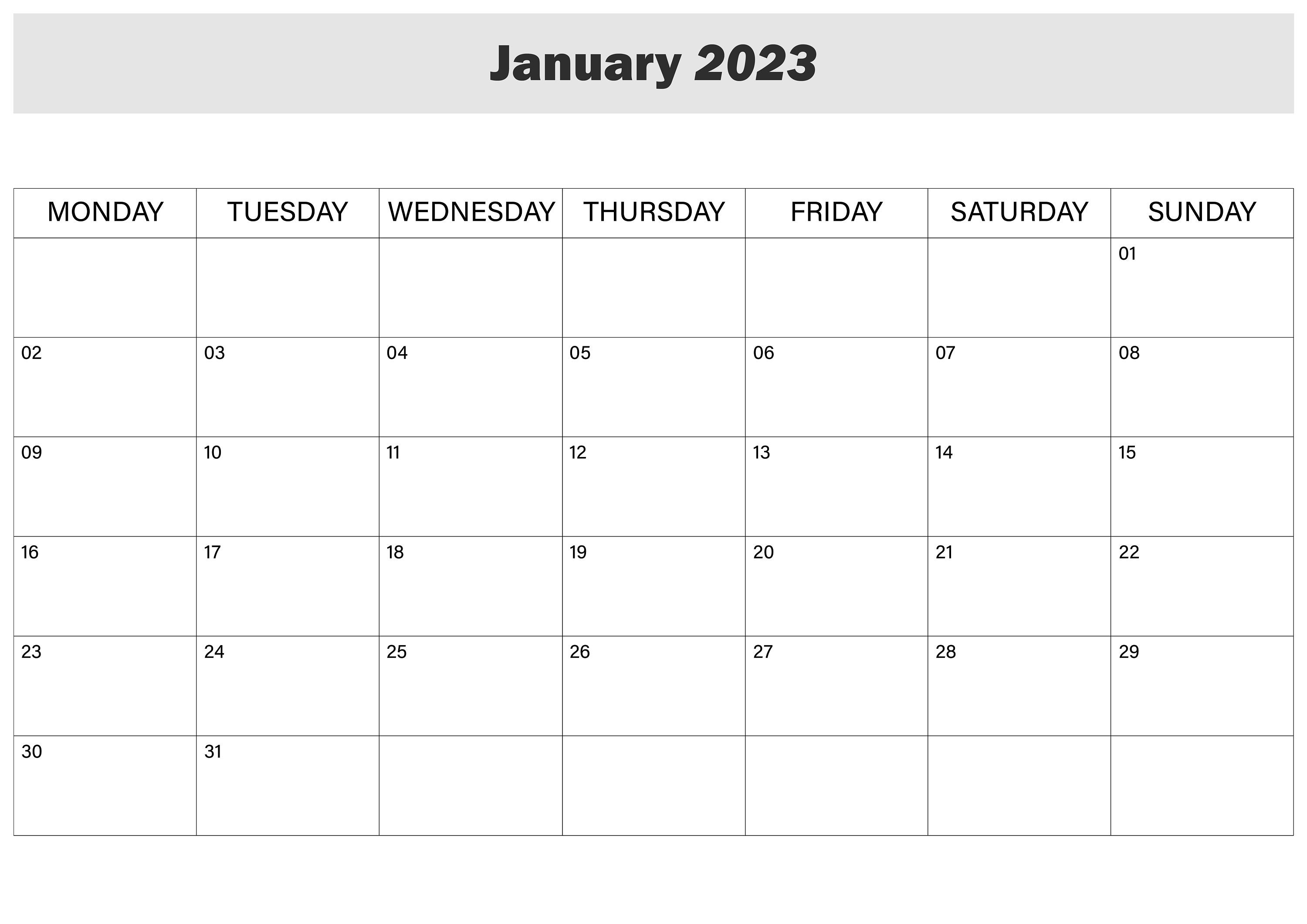 2023 Digital Calendar, 2023 Minimal Calendar, Printable Digital ...