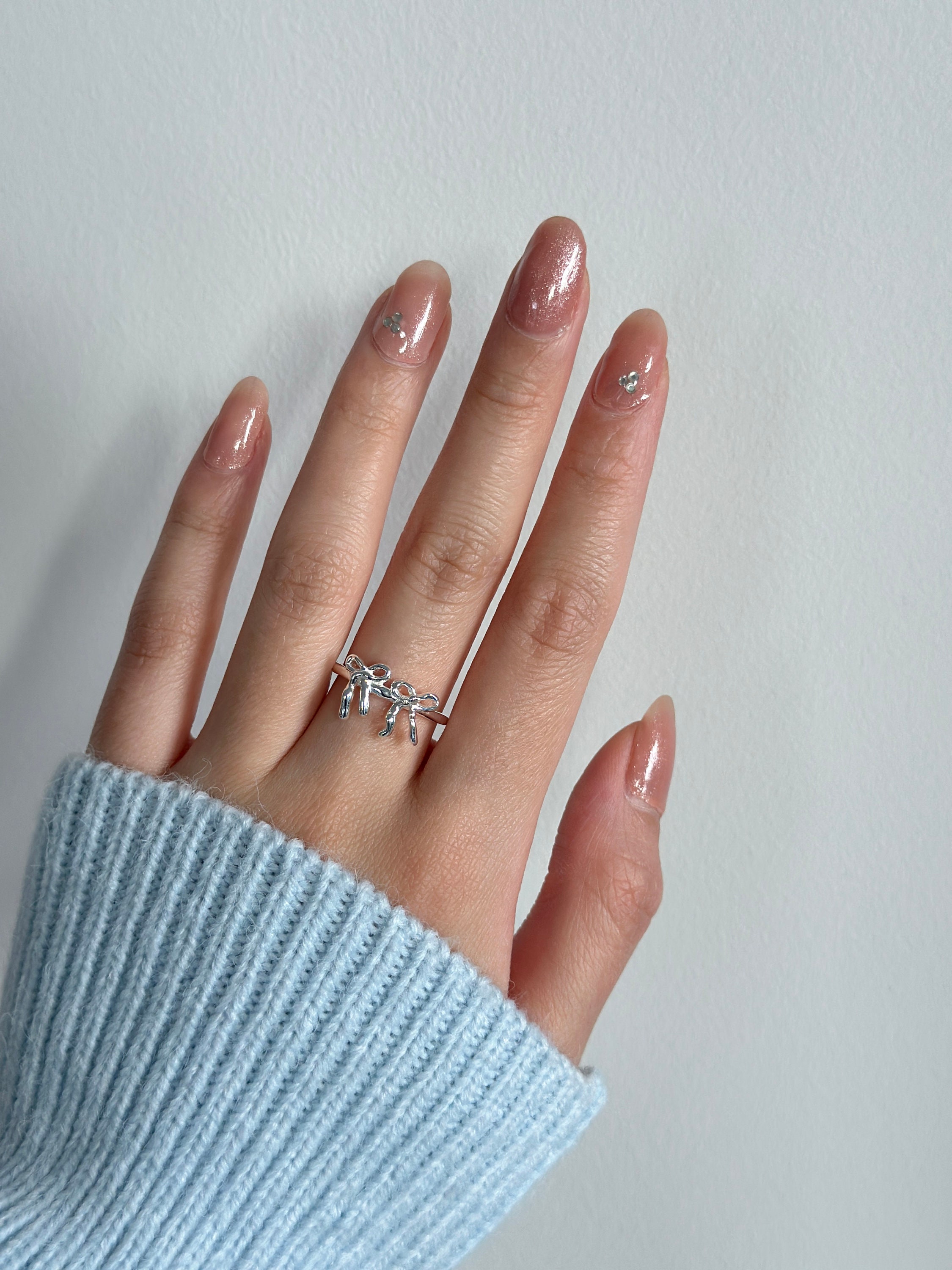 Double Bow Ring - Soft Girl Aesthetic | Girly Fashion | Dainty Ribbon Bow Ring | 925 Sterling ...