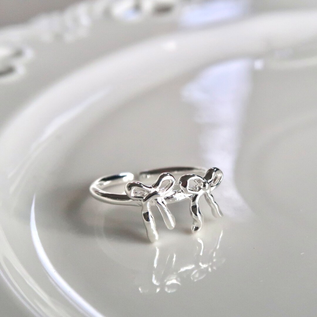 Double Bow Ring - Soft Girl Aesthetic | Girly Fashion | Dainty Ribbon ...