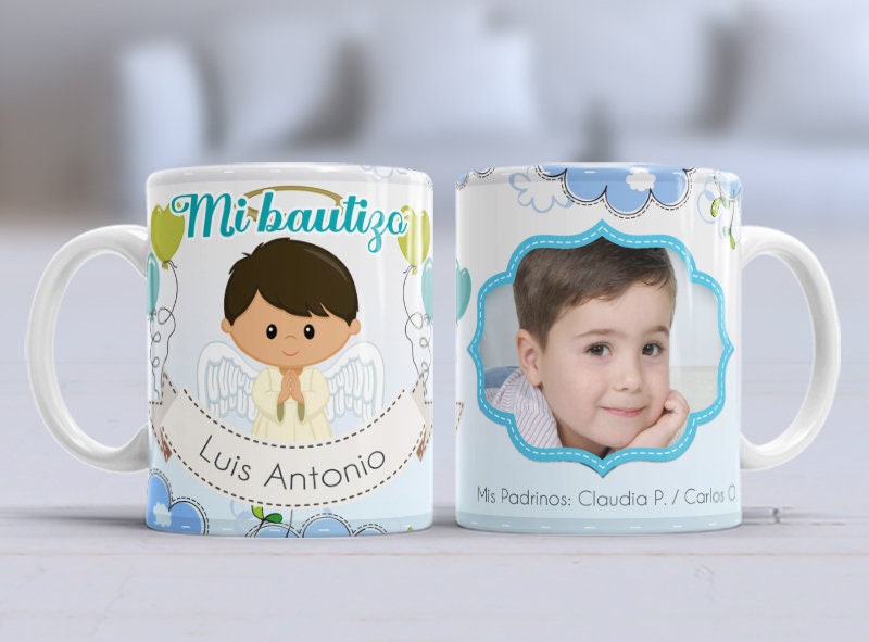 PSD Editable Christening Boy Template for 11 Oz Mug - Etsy