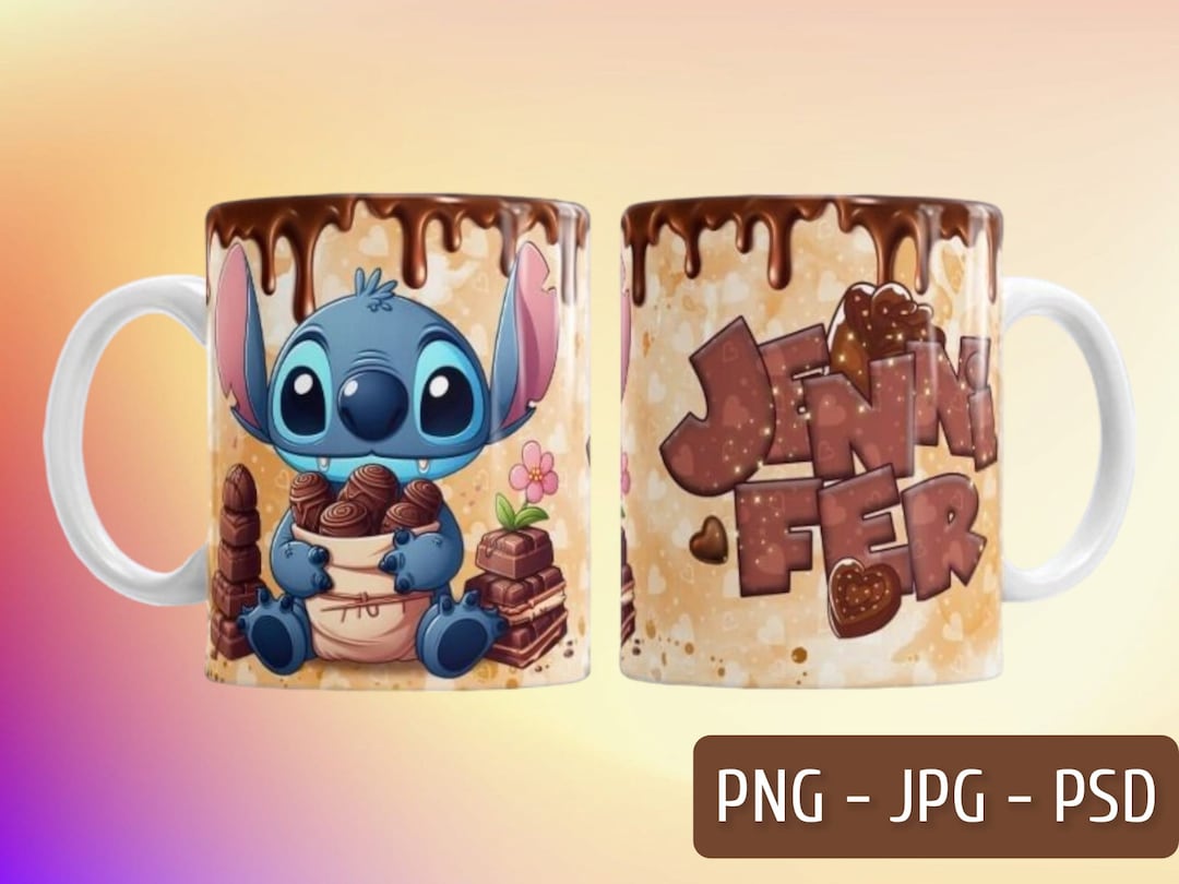 Stitch Plantilla Editable PNG -JPG-PSD Para Tazas 11 Onz - Etsy