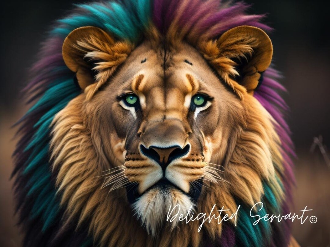 Shammah the Lion | Colorful Lion of Judah Series | AI Digital Art ...