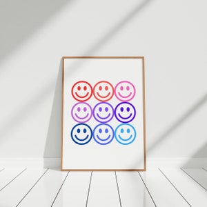 Colourful Smiley Face Poster - Etsy