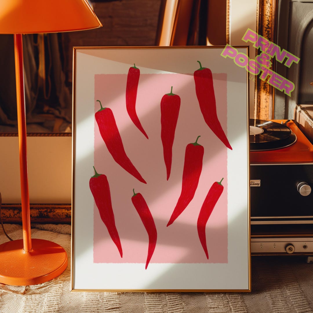 Chilli Poster, Chilli Wall Art - Etsy