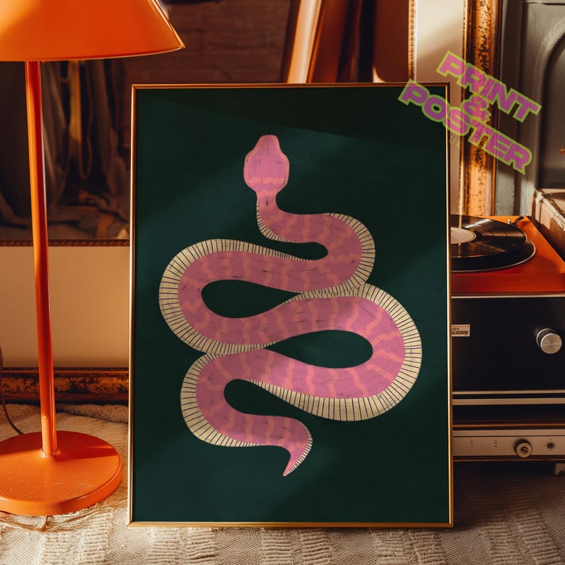 Snake Art Print/ Wall Art/ Poster - Etsy