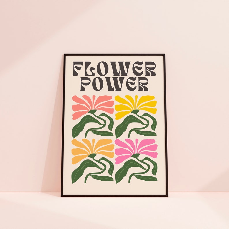 Flower Power Poster/ Wall Art/ Print/ Flower Power Art Print - Etsy