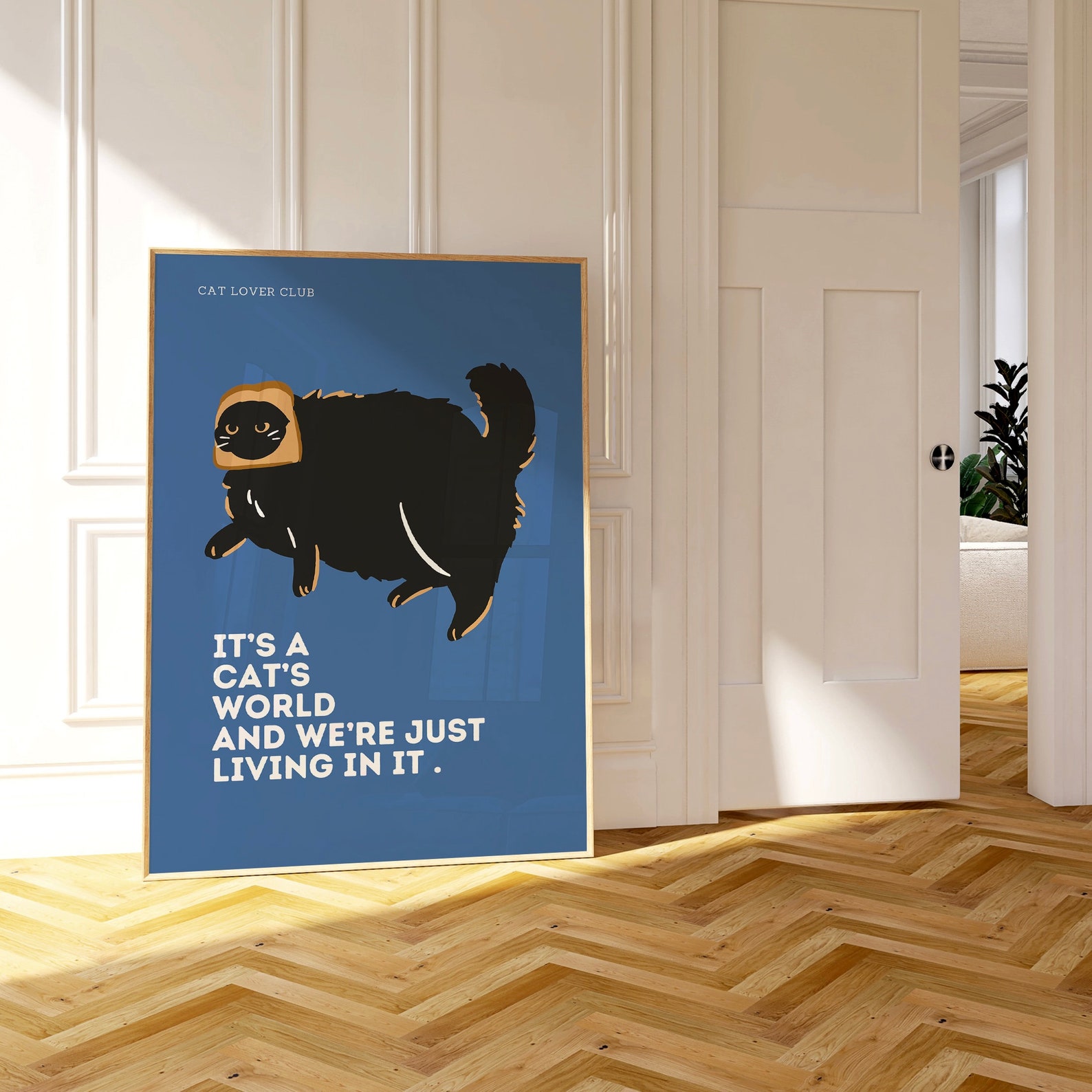 Funny Cat With Toast Poster: Quirky Pet Wall Art - Etsy
