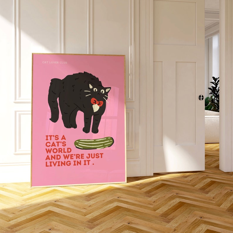 Funny Cat Poster, Cat Wall Art, Cat Print, Cat Owners Print, Funny Pet ...