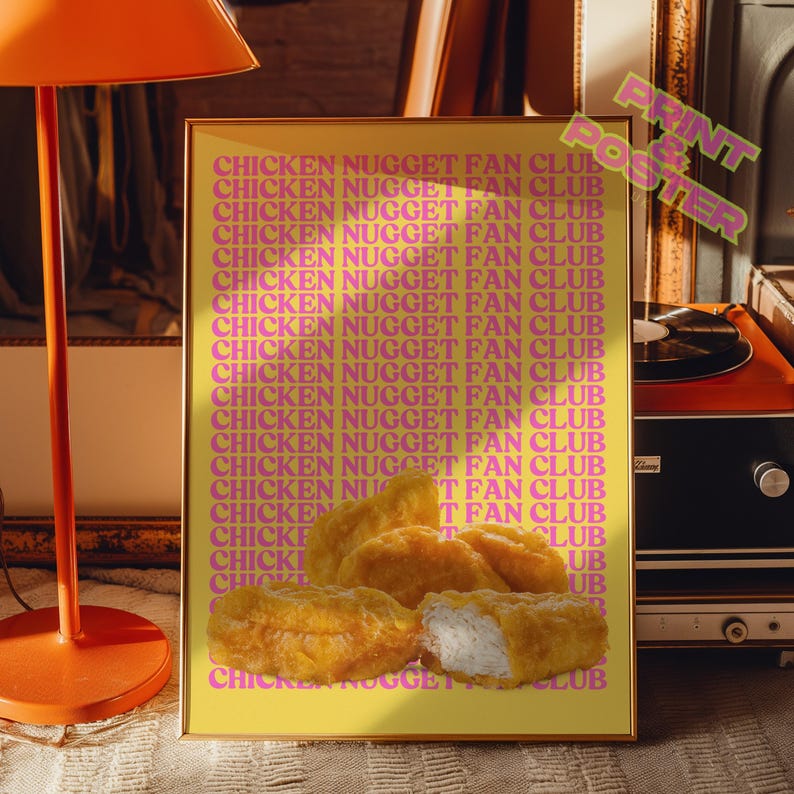 Chicken Nugget Poster, Wall Art, Kitchen Print - Etsy