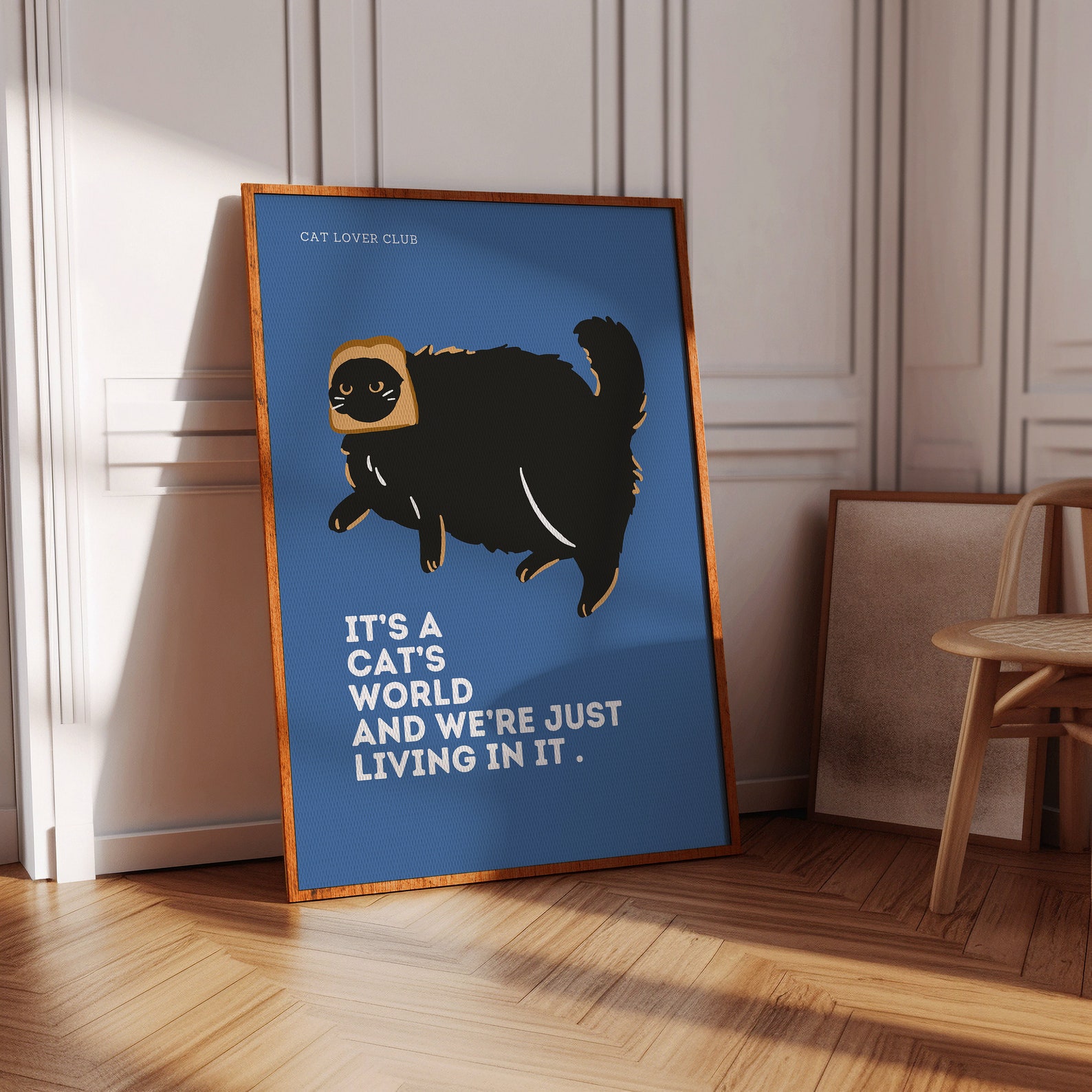 Funny Cat With Toast Poster: Quirky Pet Wall Art - Etsy