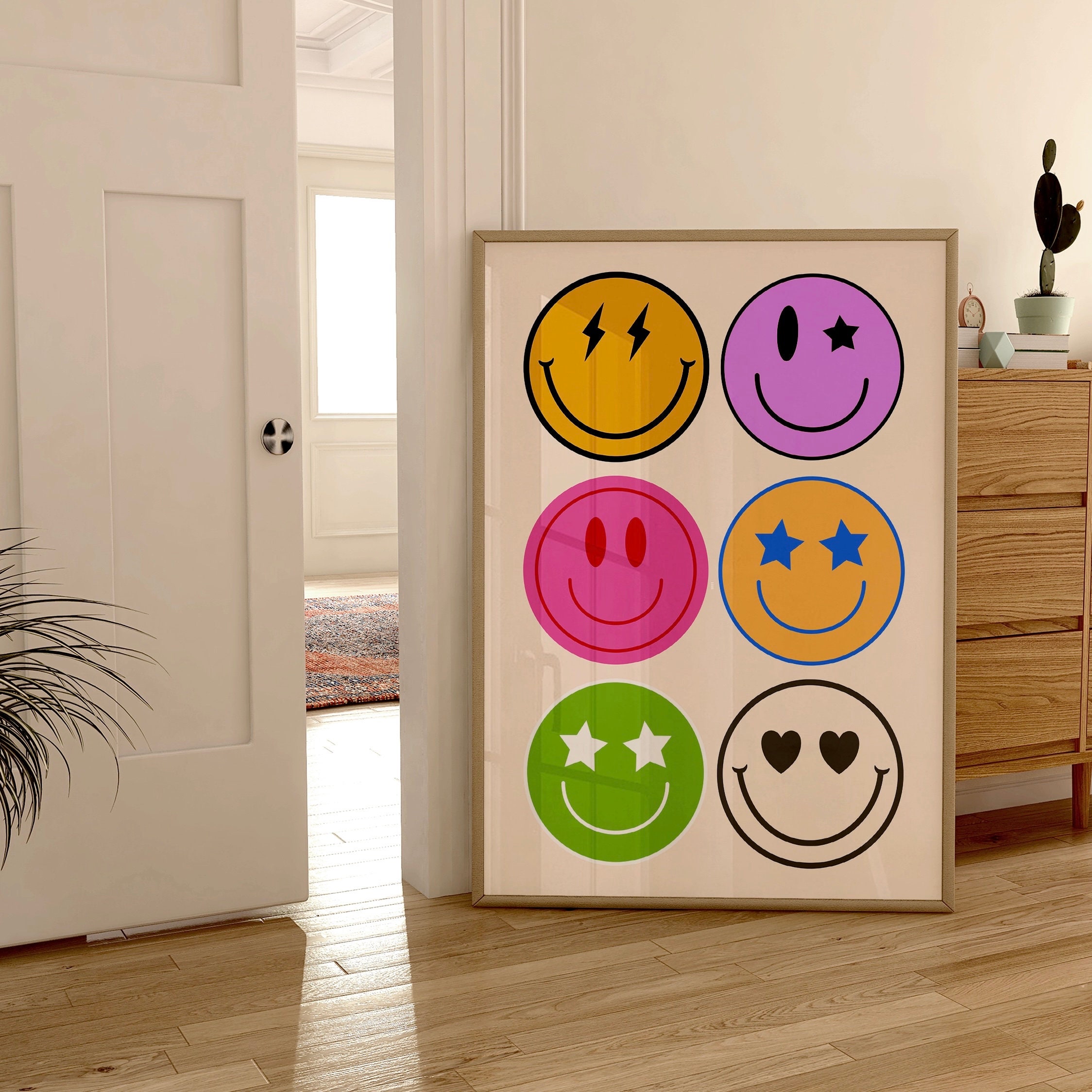 Smiley Face Poster, Happy Poster, Happy Wall Art - Etsy