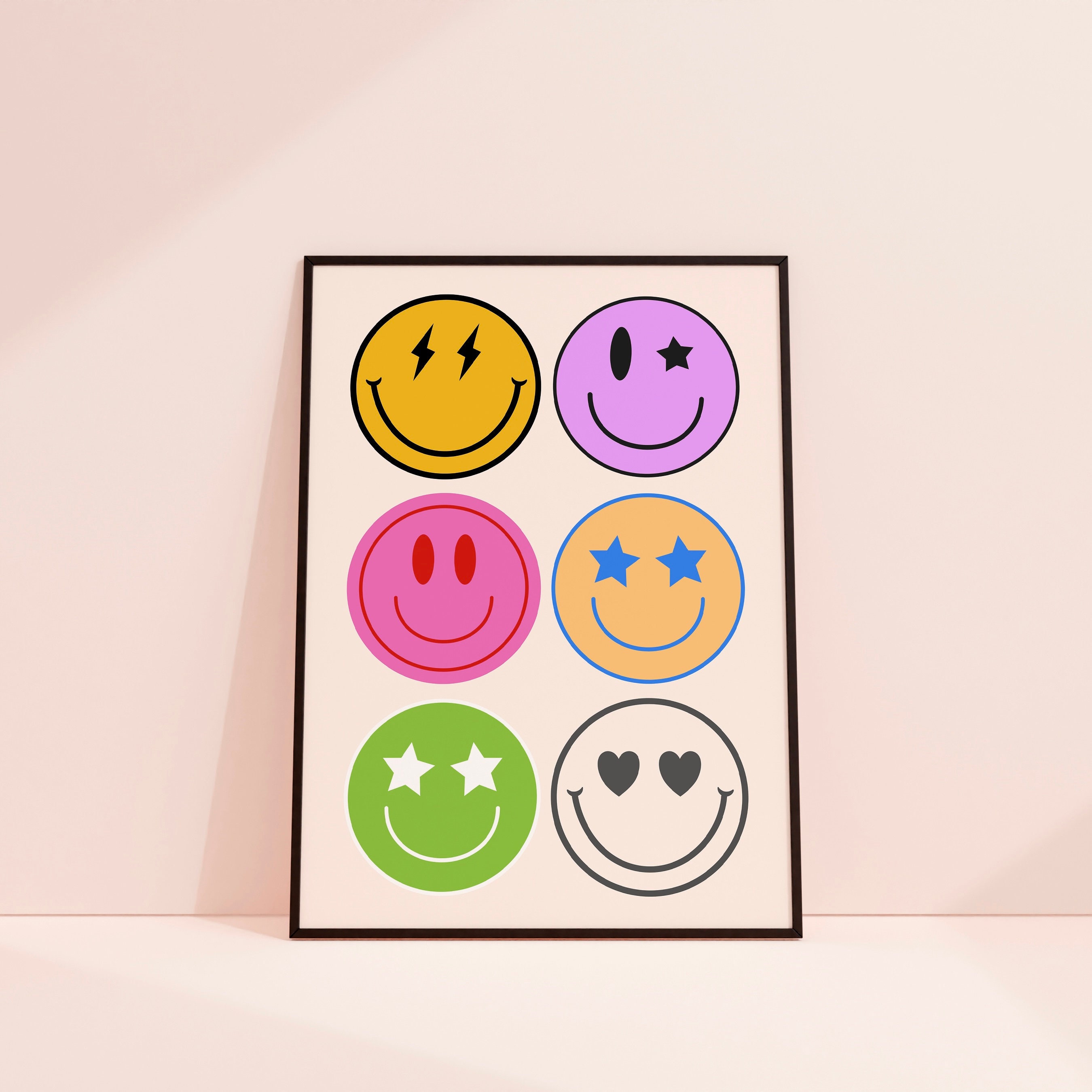 Smiley Face Poster, Smiley Face Wall Art, Happy Poster - Etsy