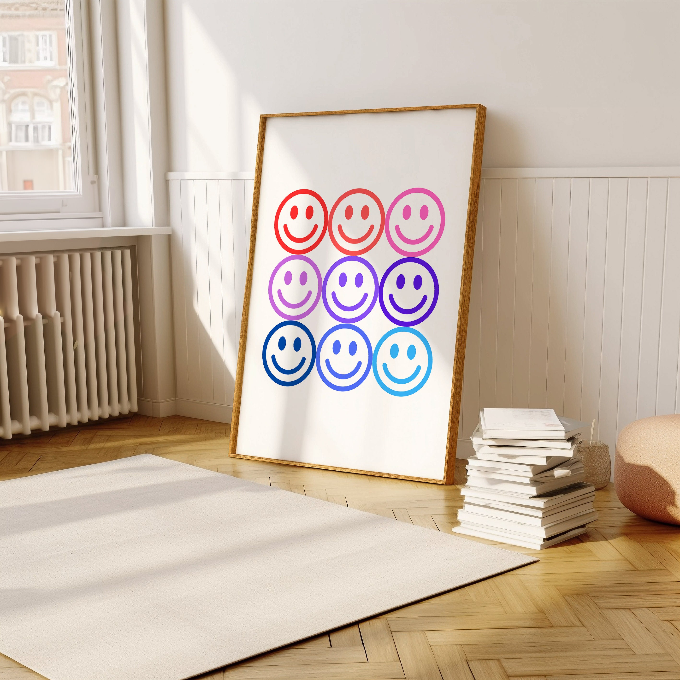 Colourful Smiley Face Poster - Etsy