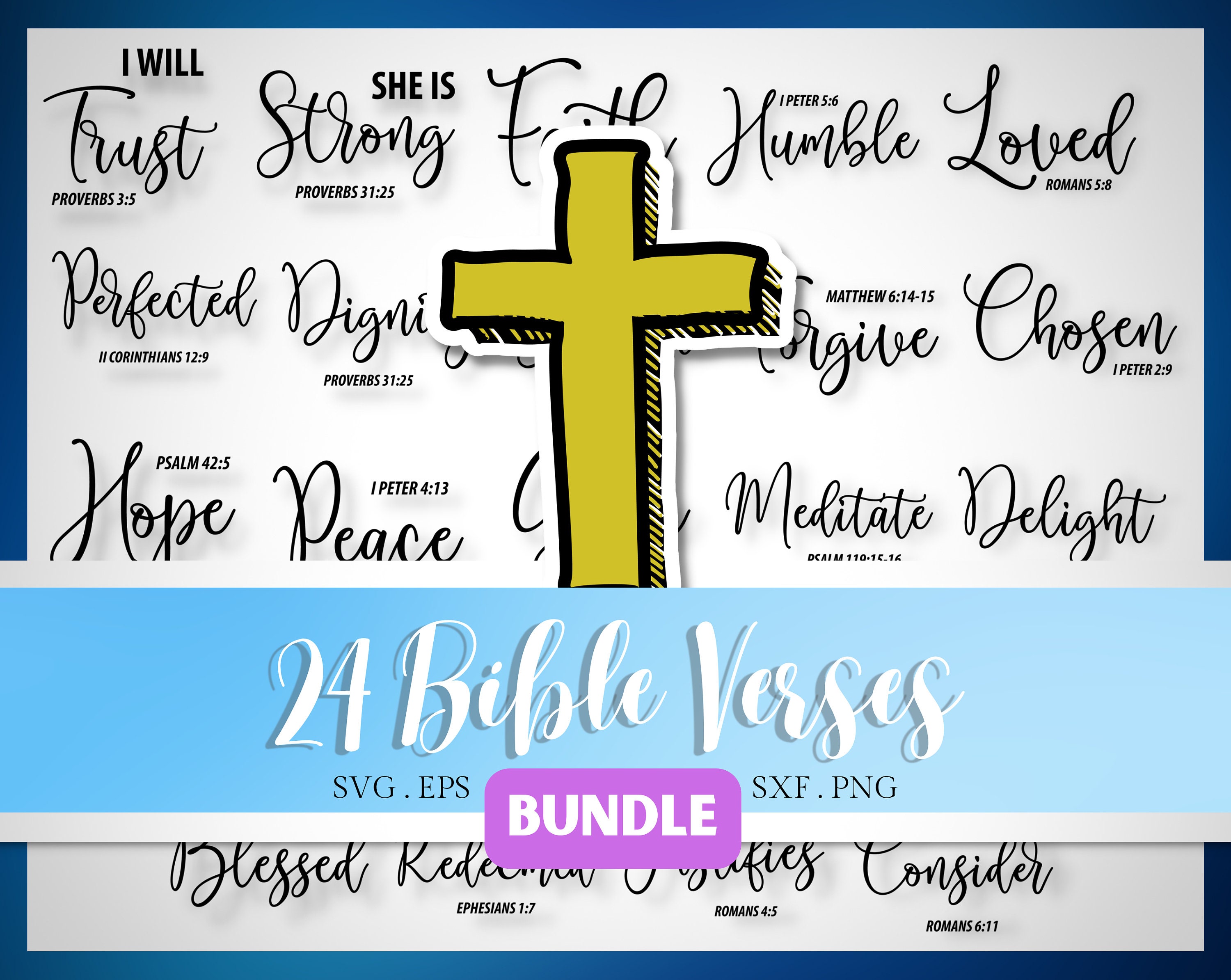 24 Bible Verses Bundle SVG, Faith Svg, Religious Svg, Jesus Svg ...