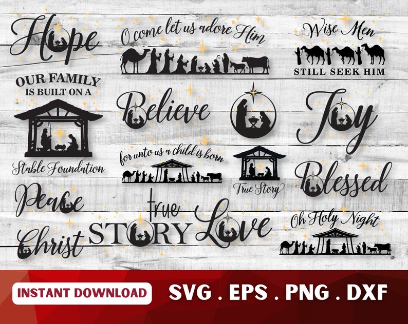 Nativity SVG Bundle Cut File Cricut Commercial Use - Etsy