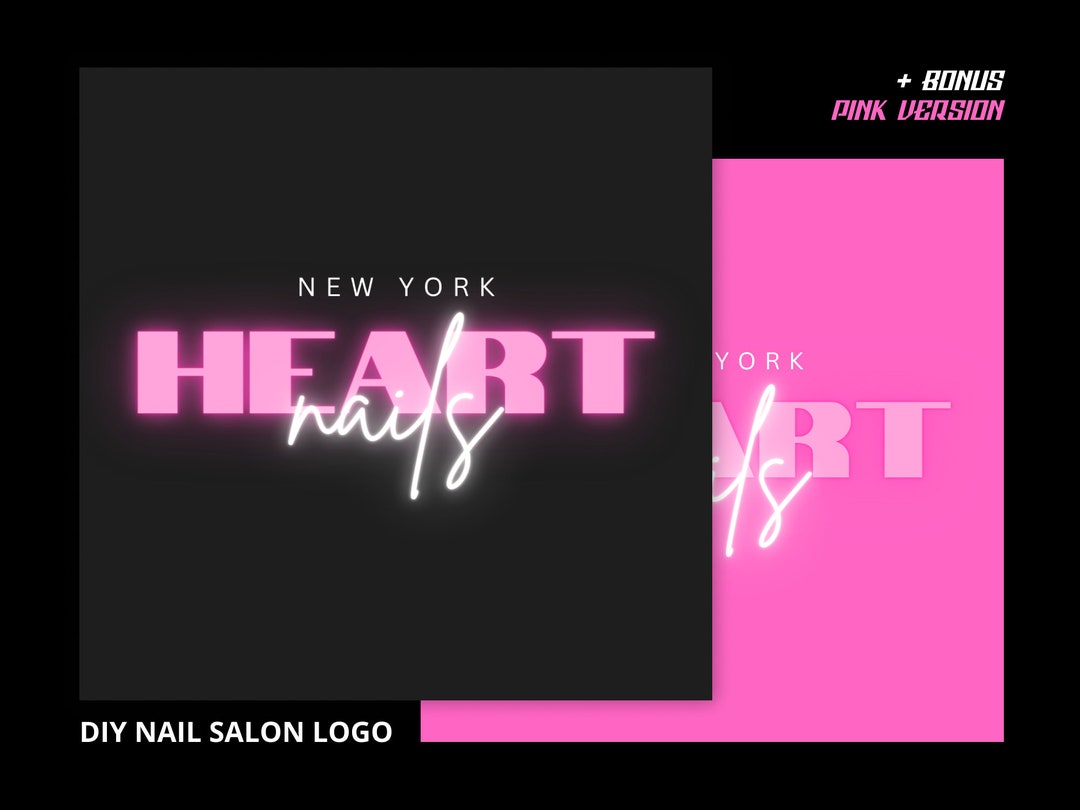 Pink Nail Salon Logo | Pink Nail Logo Template | Premaid Small Business ...