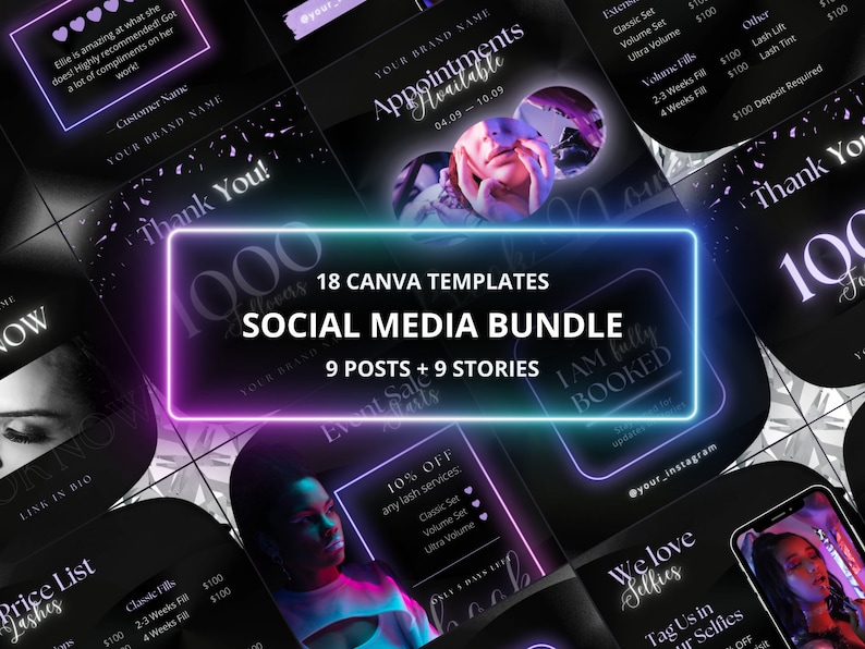 Canva Social Media Templates Bundle, Engaging Instagram Posts & Stories ...