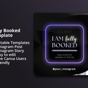 I Am Fully Booked Social Media Posts, DIY Flyer Template Design ...