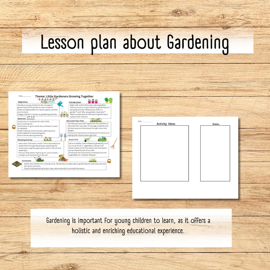 Gardening Lesson Plan for Children - Etsy