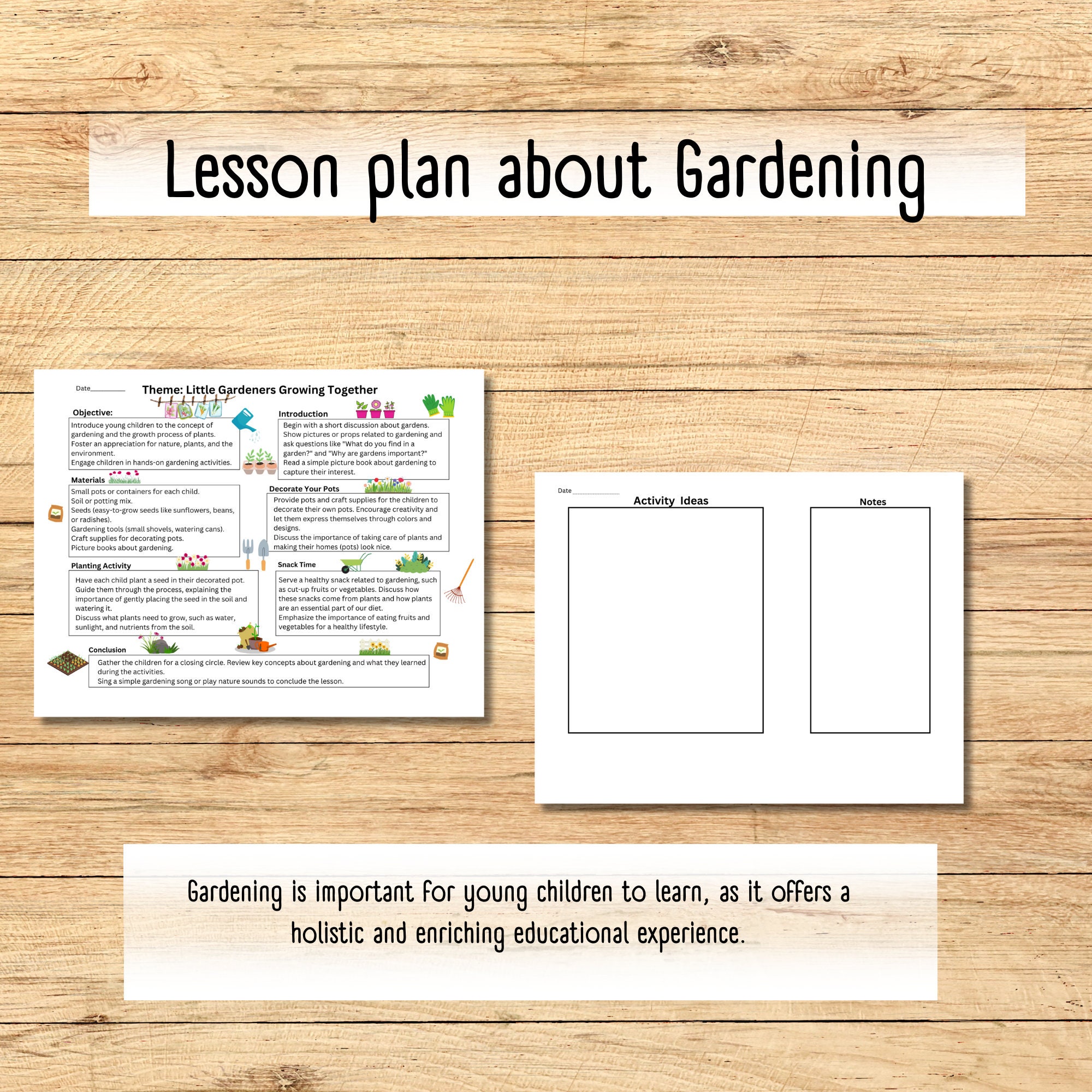 Gardening Lesson Plan for Children - Etsy