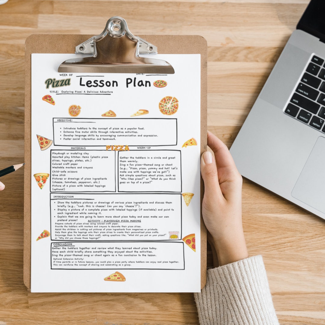 Pizza Themed Lesson Plan for Educator - Etsy