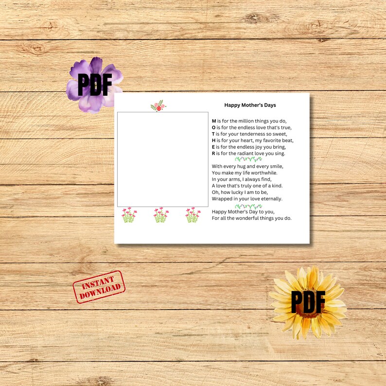 Mother's Day Complete Lesson Plan and Poem - Etsy