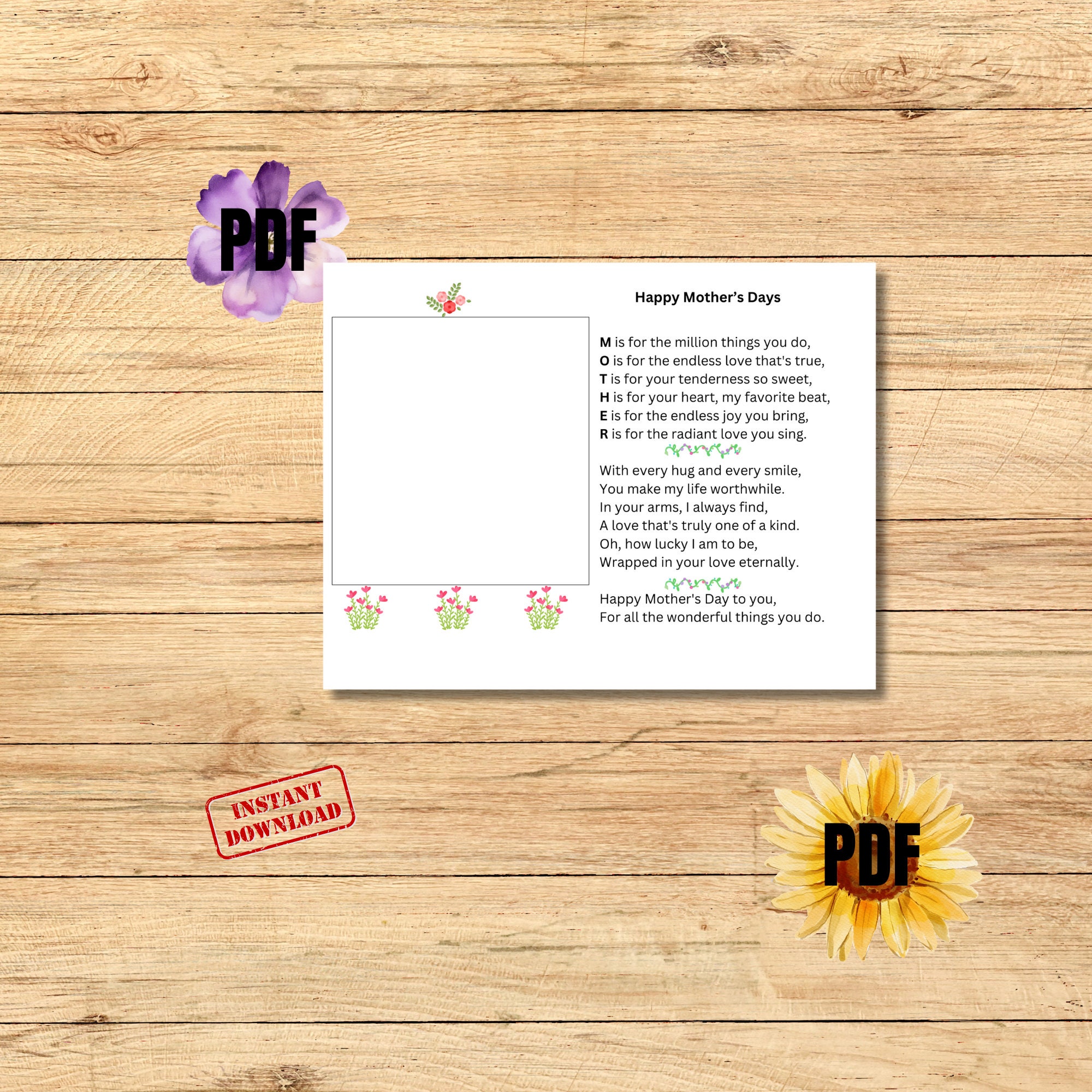 Mother's Day Complete Lesson Plan and Poem - Etsy