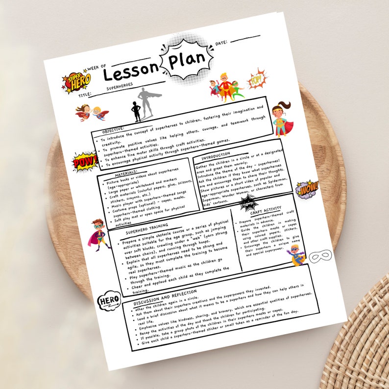 Superheroes Themed Lesson Plan for Preschoolers - Etsy