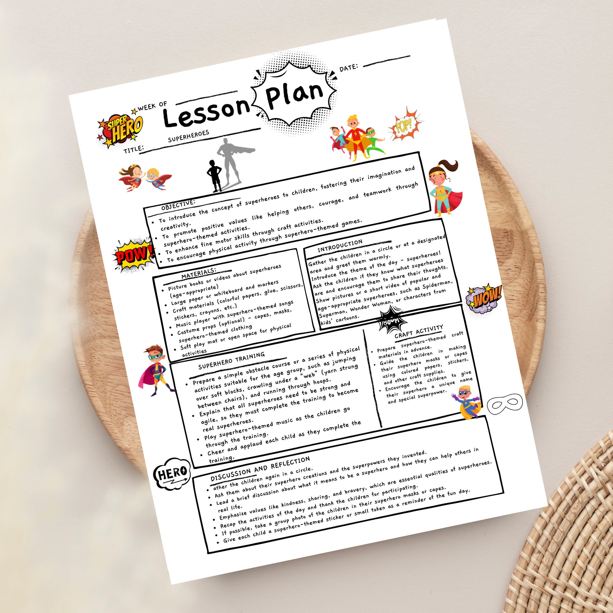 Superheroes Themed Lesson Plan for Preschoolers - Etsy