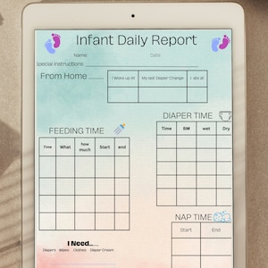 Infant Daily Report, Childcare Template Daily L, Nanny, Babysitter ...