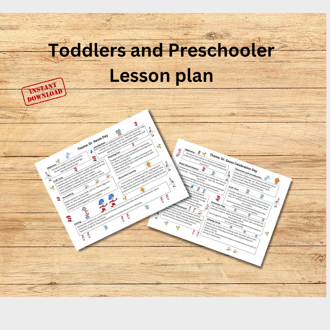Dr Seuss Bundle Lesson Plan for Infants, Toddlers and Preschoolers - Etsy
