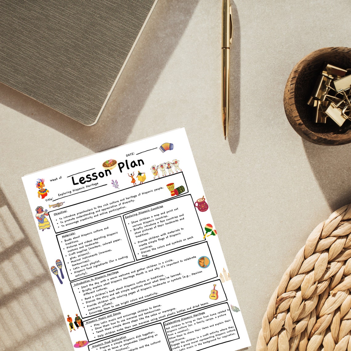 Hispanic Heritage Month Preschool Lesson Plan: Explore Learn - Etsy