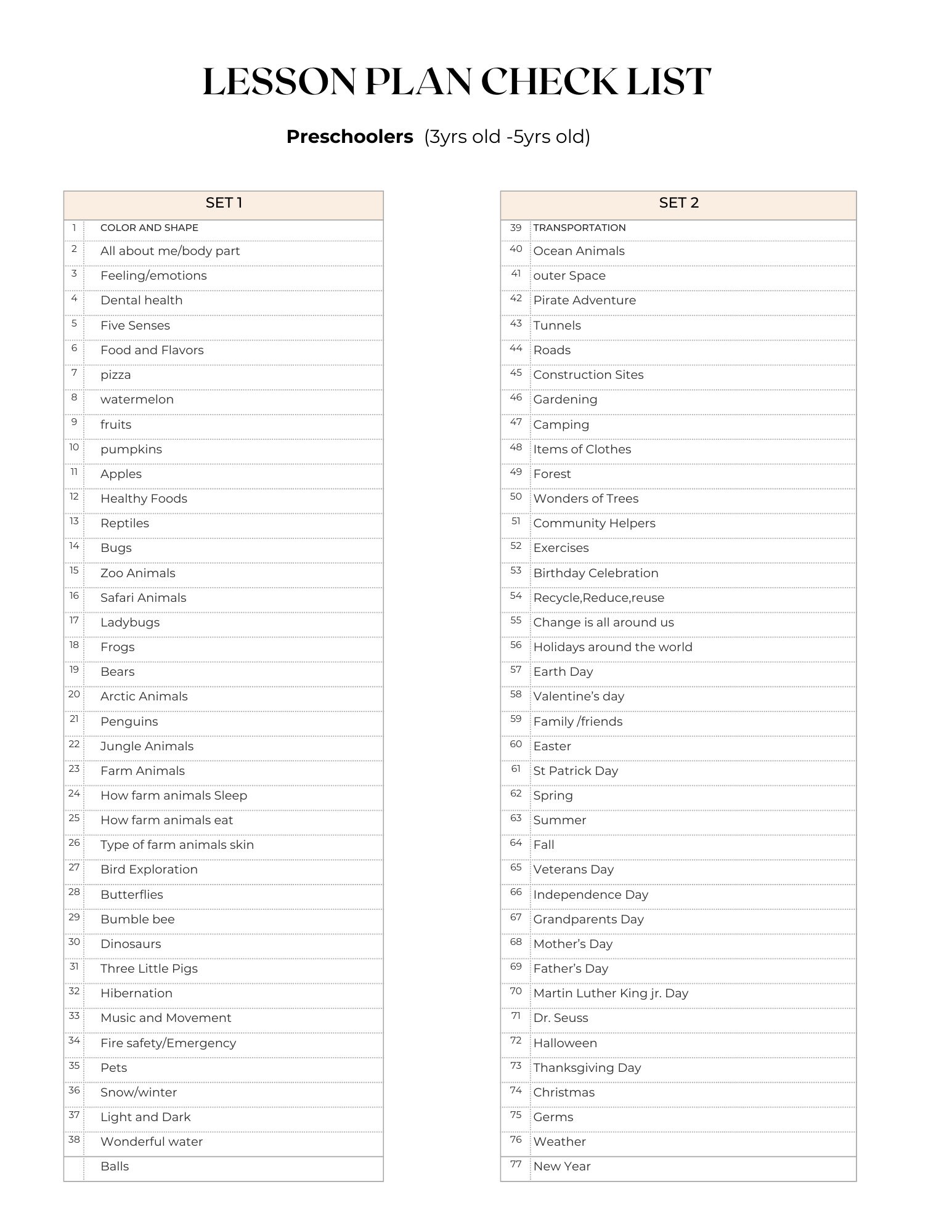 Customizable Lesson Planner (12 Lessons ) - Etsy