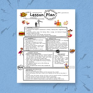 Superheroes Themed Lesson Plan for Preschoolers - Etsy