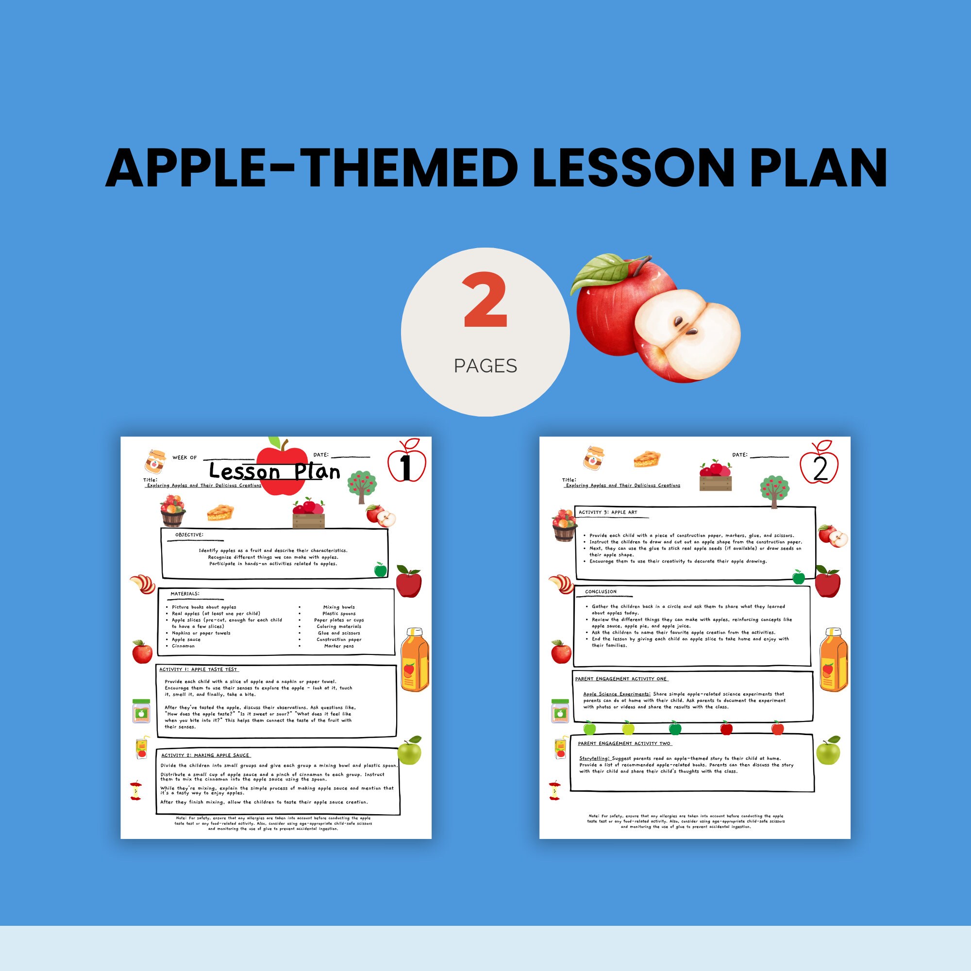Complete Apple-themed Lesson Plan - Etsy