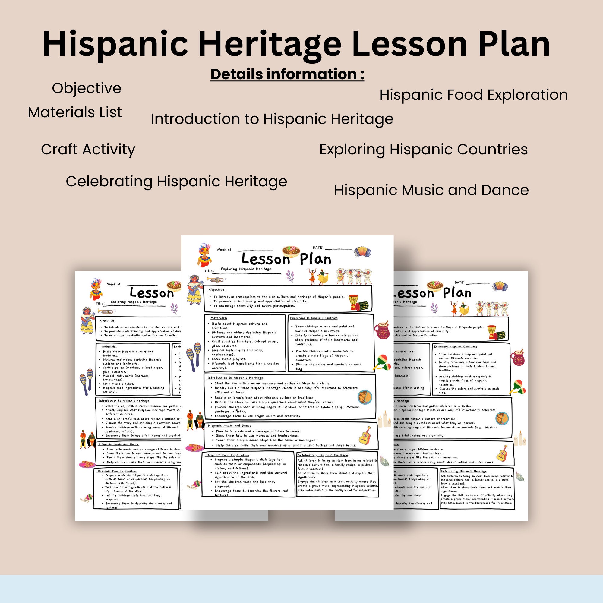 Hispanic Heritage Month L Lesson Plan: Explore, Learn, Celebrate!" - Etsy