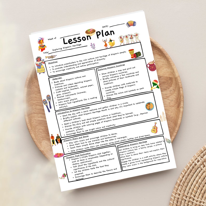 Hispanic Heritage Month Preschool Lesson Plan: Explore Learn - Etsy