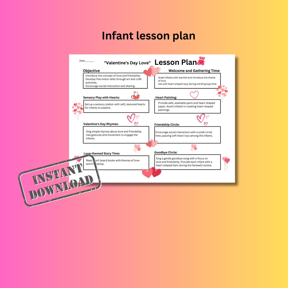 12 Themed Infants Lesson Plans - Etsy