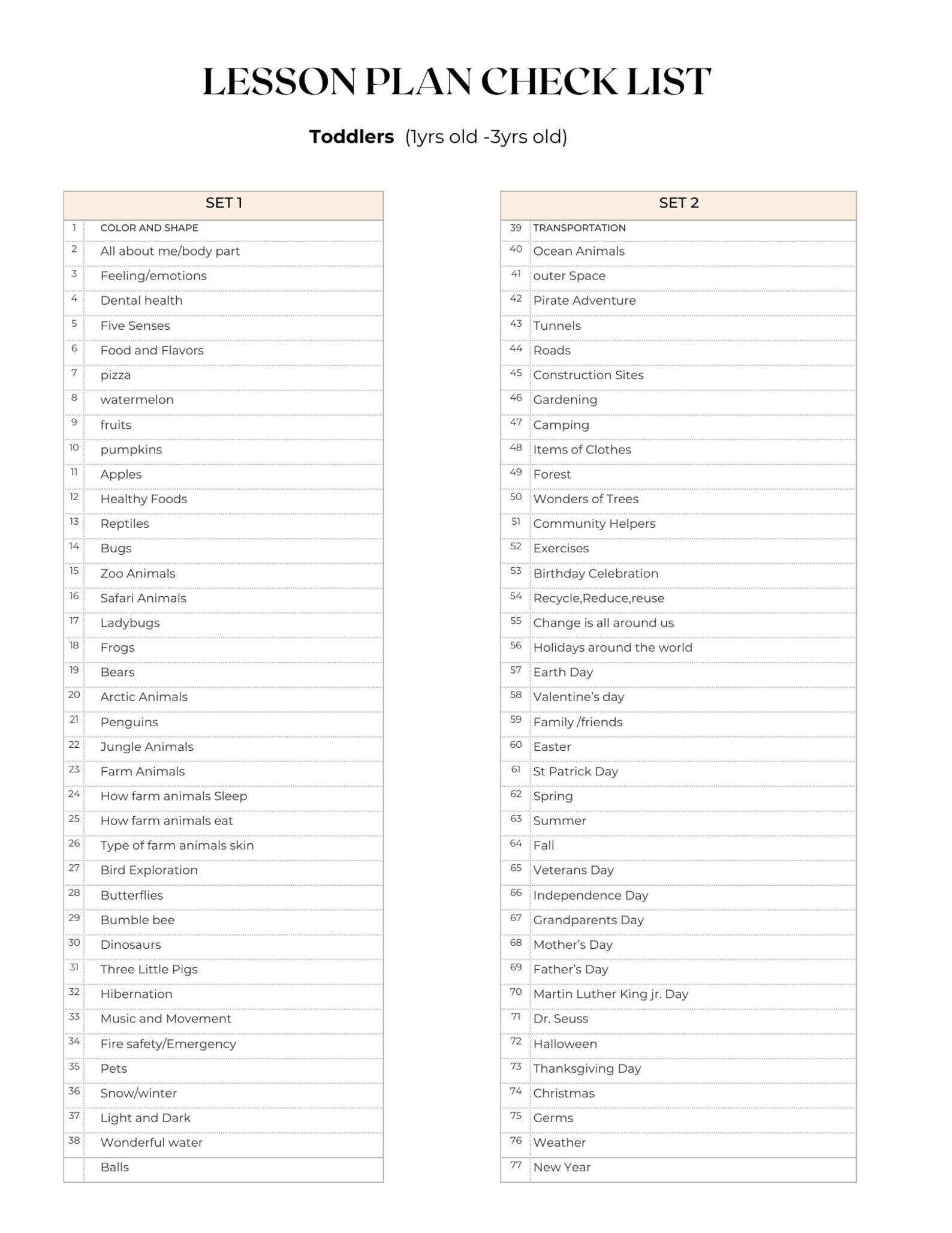 Customizable Lesson Planner (12 Lessons ) - Etsy