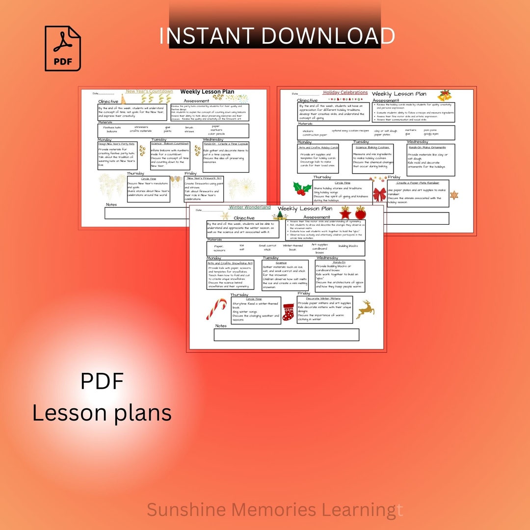 Lesson Plan for Kids Exploring the Seasons: A Winter, Holiday, and New ...