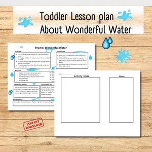 Complete Lesson Plan About Water - Etsy