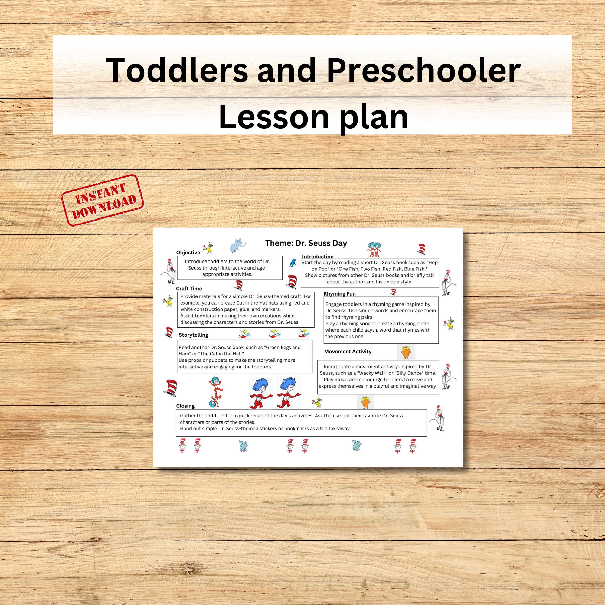 Dr Seuss Bundle Lesson Plan for Infants, Toddlers and Preschoolers - Etsy