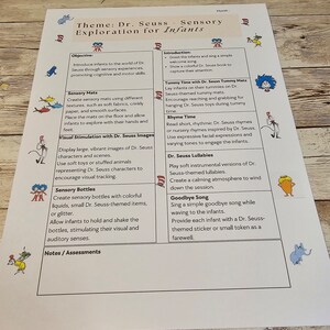 Dr Seuss Lesson Plan for Infants - Etsy