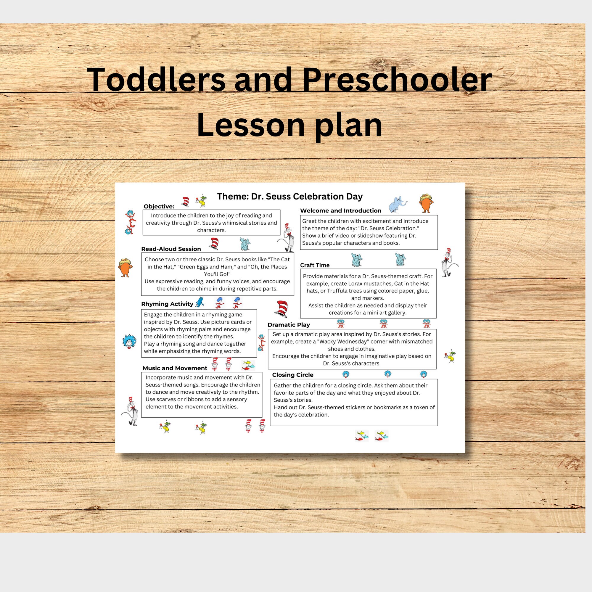Dr Seuss Bundle Lesson Plan for Infants, Toddlers and Preschoolers - Etsy