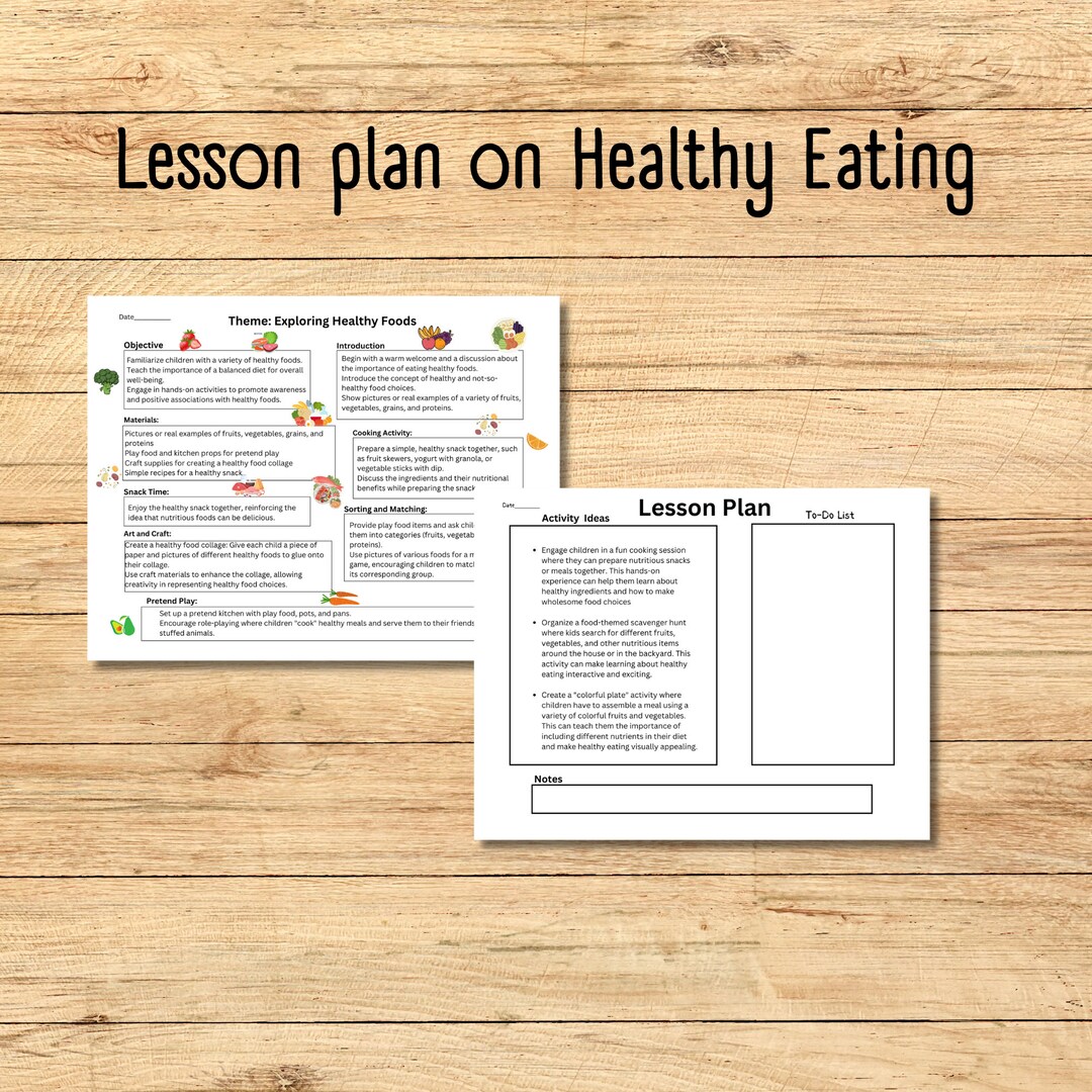 Healthy Eating Lesson Plan for Ages 2-5 - Etsy