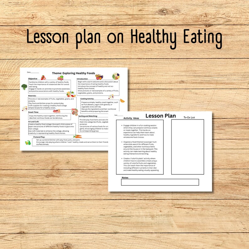 Healthy Eating Lesson Plan for Ages 2-5 - Etsy