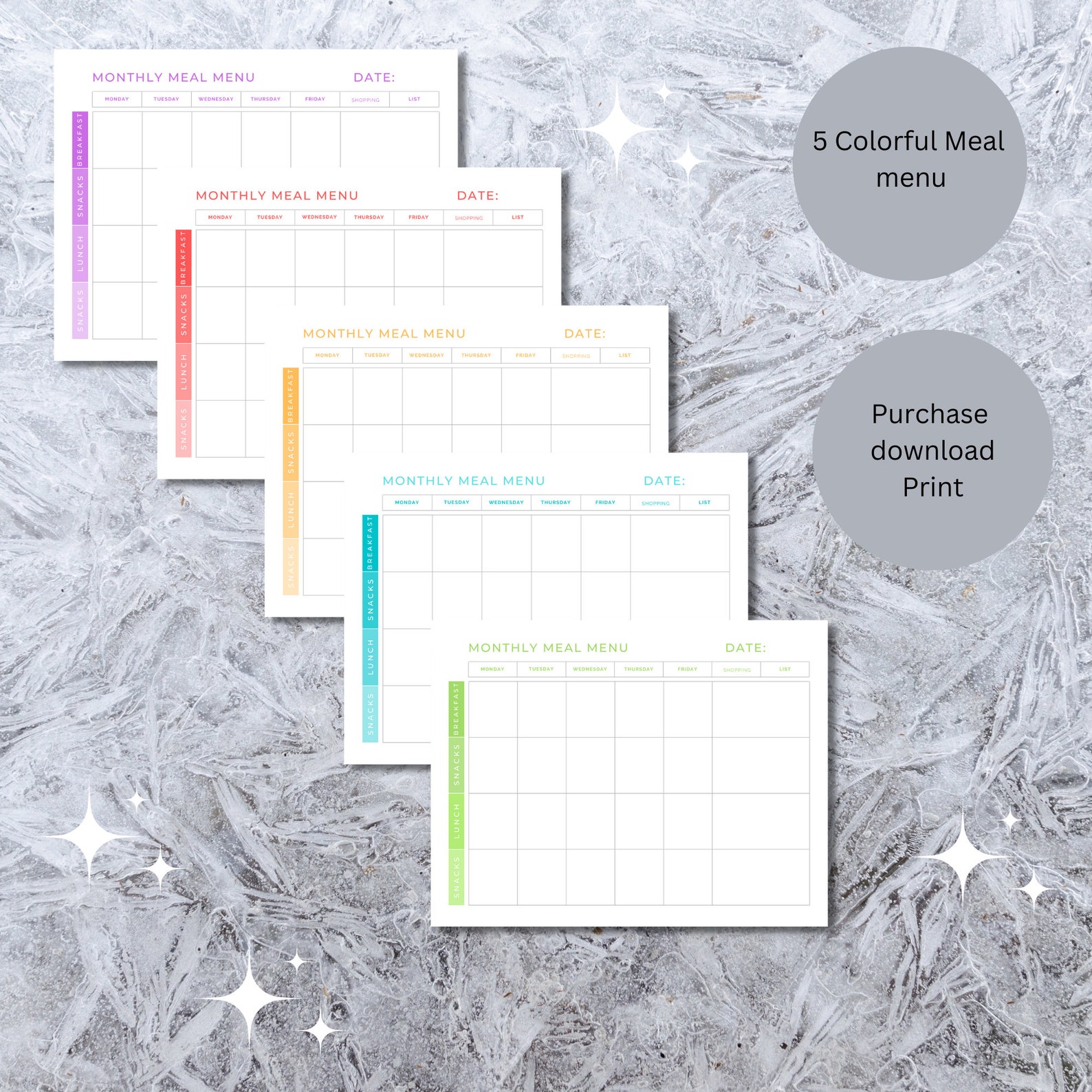 Printable Kid's Meal Planner, Menu Plan & Prep, Weekly Food Template ...