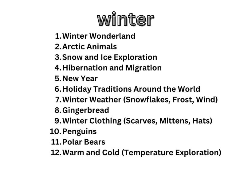 Winter-theme Curriculum - Etsy
