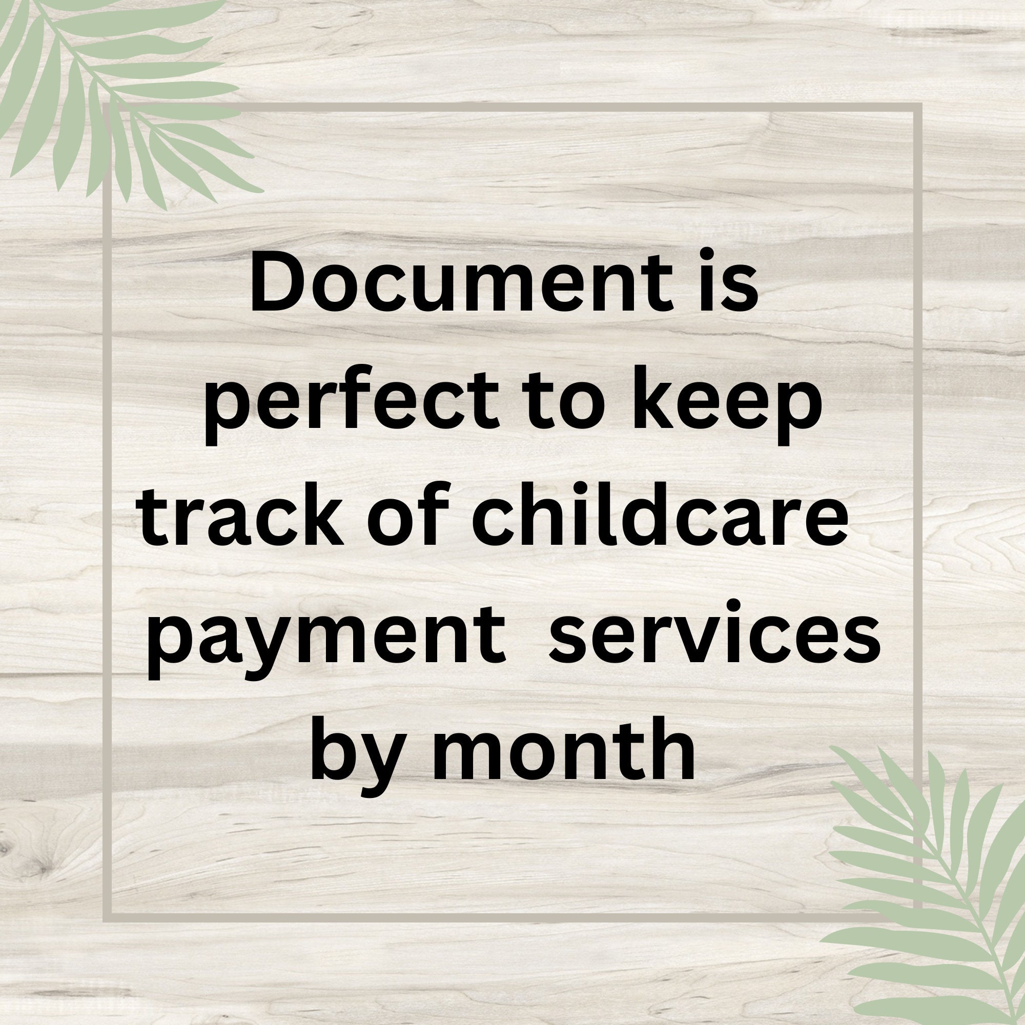 Daycare Tax Statement / End of Year / Tuition Report / for Parents ...