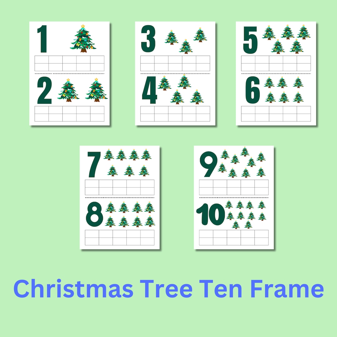 Christmas Ten Frame 3 Design - Etsy